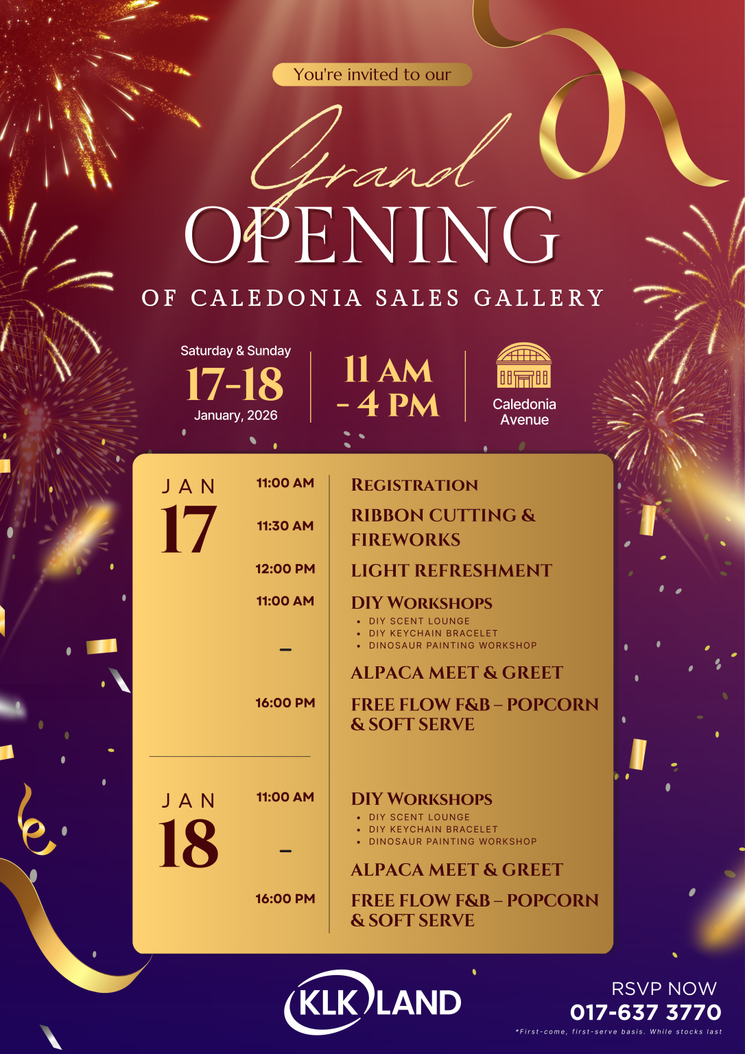 A Weekend of Fun Awaits at KLK Land’s Caledonia Sales Gallery Grand ...